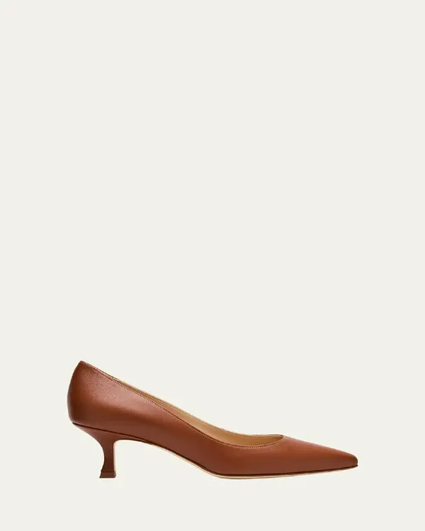 Manolo Blahnik Srila Leather Low Pumps - Brown