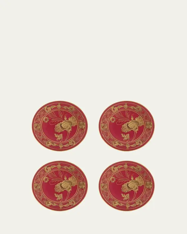 GINORI 1735 Oriente Italiano Rubrum Coasters, Set Of 4