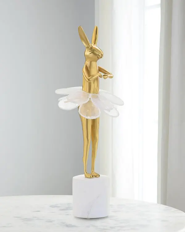 JOHN-RICHARD COLLECTION Ballerina Bunny 15" Sculpture On Marble Base Ii