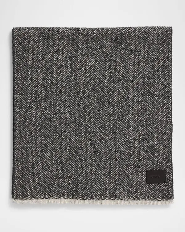 Vince Herringbone Boucle Cashmere-blend Scarf