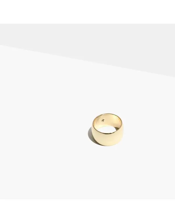 Madewell Mw Wide Band Ring - Shiny Brass