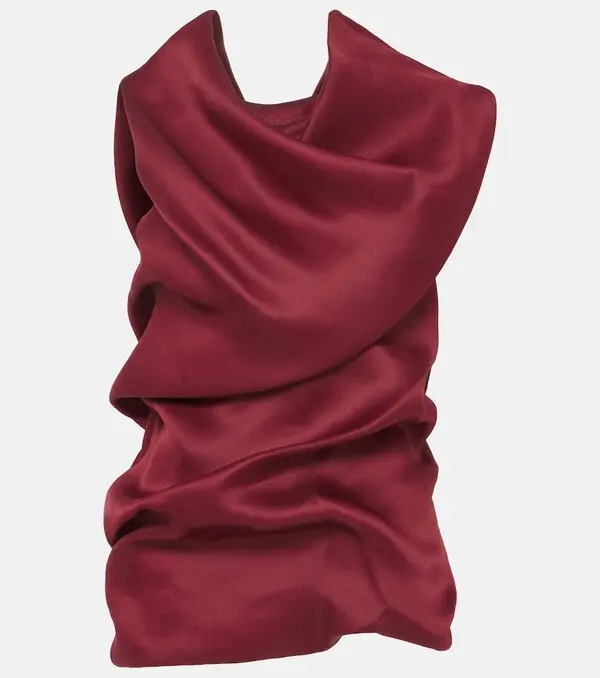 Khaite Luola Draped Silk Top - Red