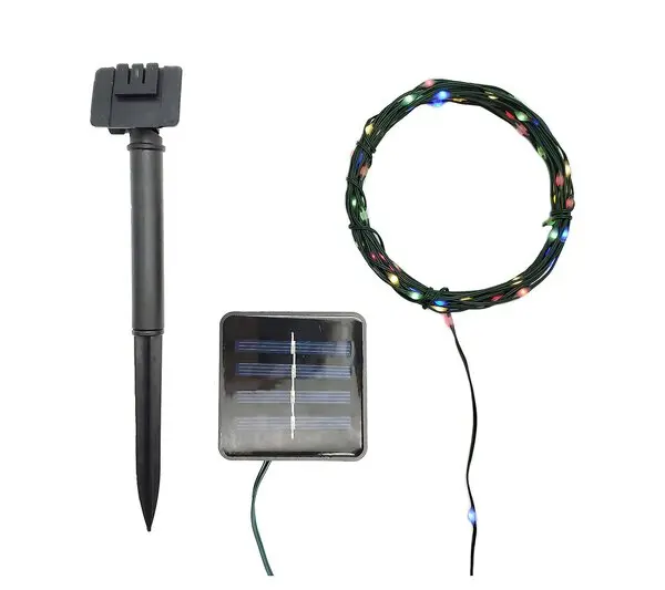 LUMABASE Solar Pvc Coated Fairy String Lights- Multicolor