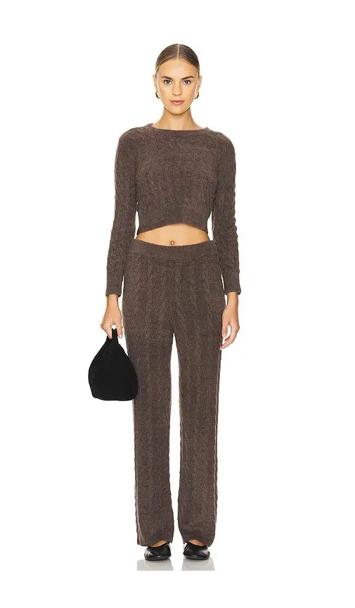 Barefoot Dreams X Cozychic Lite Cable Pullover & Pant Set - Java