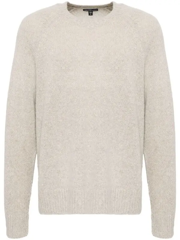 JAMES PERSE Lightweight Textured Cashmere Crew