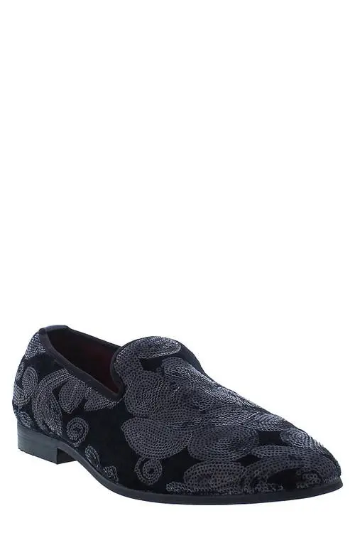 Robert Graham Kintsugi Smoking Slipper - Black/ Blue