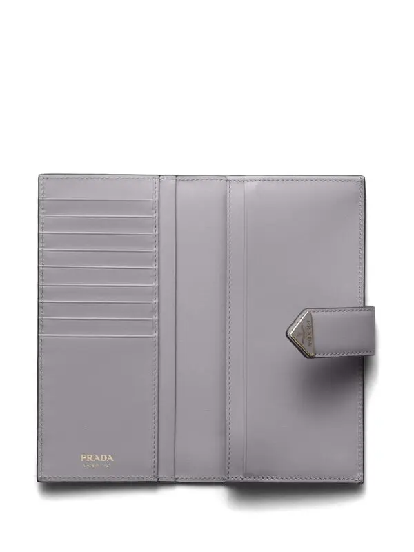 Prada Large Leather Wallet - Purple