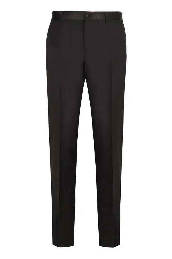 Dolce & Gabbana Wool Blend Trousers - Black