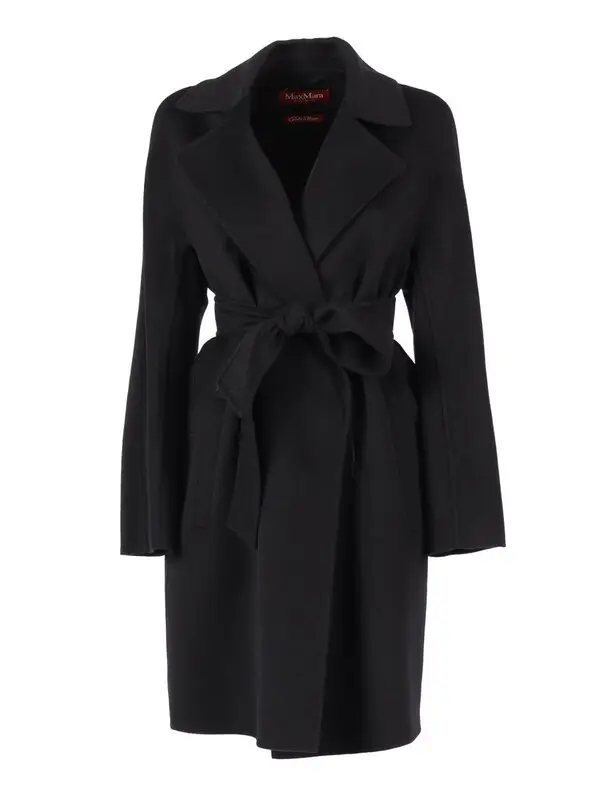 MAX MARA STUDIO Virgin Wool Blend Coat - Black