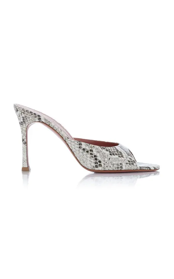 Amina Muaddi Alexa Python-effect Leather Sandals