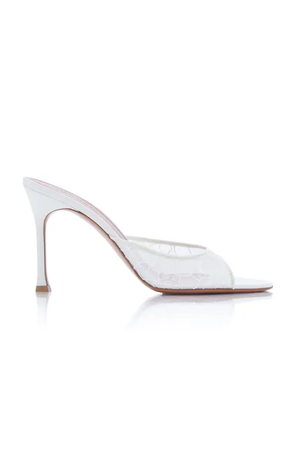 Amina Muaddi Alexa Lace Sandals