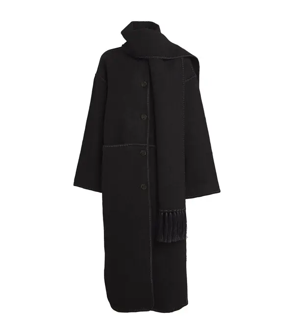 TOTÊME Wool-blend Scarf Coat - Black