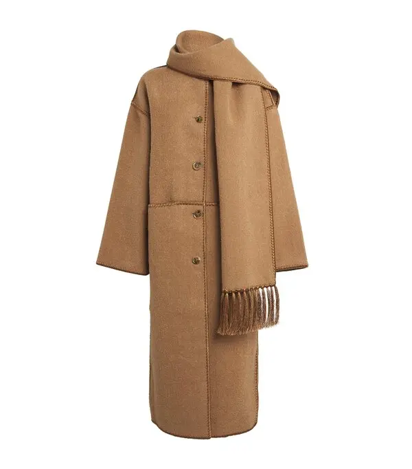 TOTÊME Wool-blend Scarf Coat - Brown