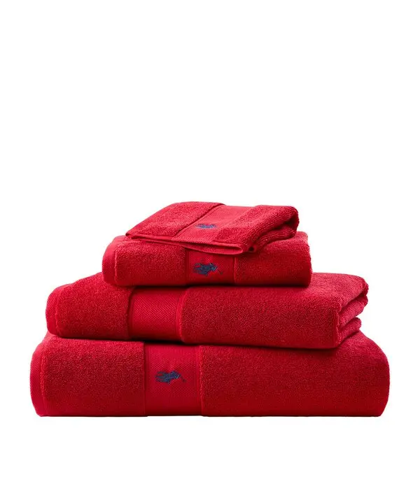 Ralph Lauren Polo Player Guest Towel - Red