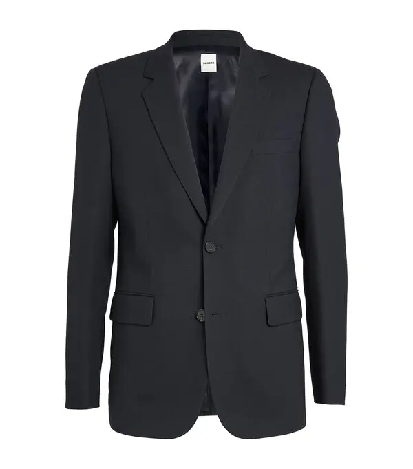 Sandro Wool Suit Jacket - Blue