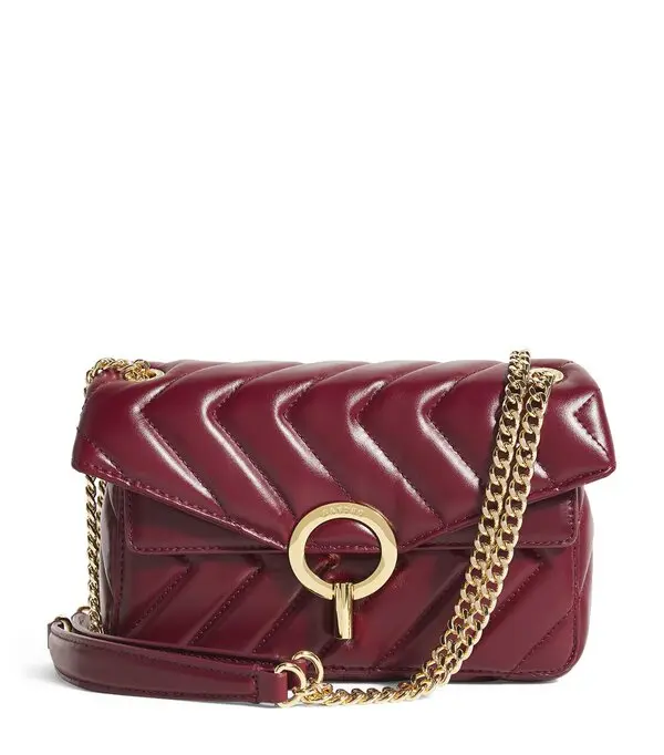 Sandro Quilted Leather Yza Shoulder Bag - Red