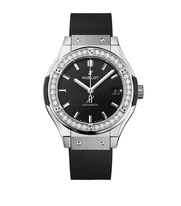 HUBLOT Titanium And Diamond Classic Fusion Strap Watch