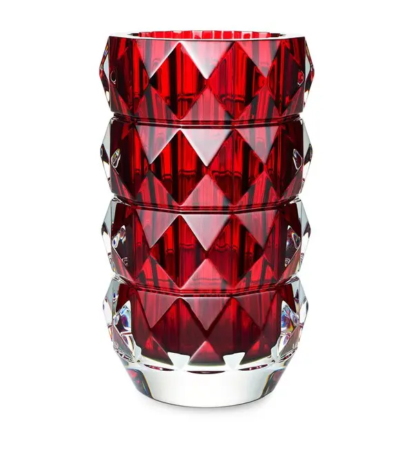 THE MARTHA, BY BACCARAT Louxor Round Red Vase - Clear