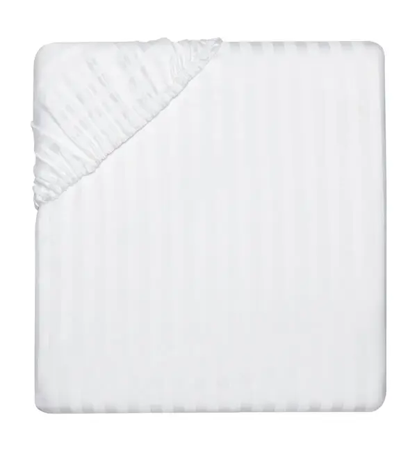 PRATESI Raso Rigato King Fitted Sheet - White