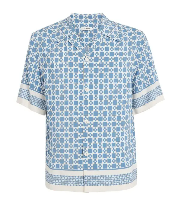 Sandro Printed Short-sleeve Shirt - Blue