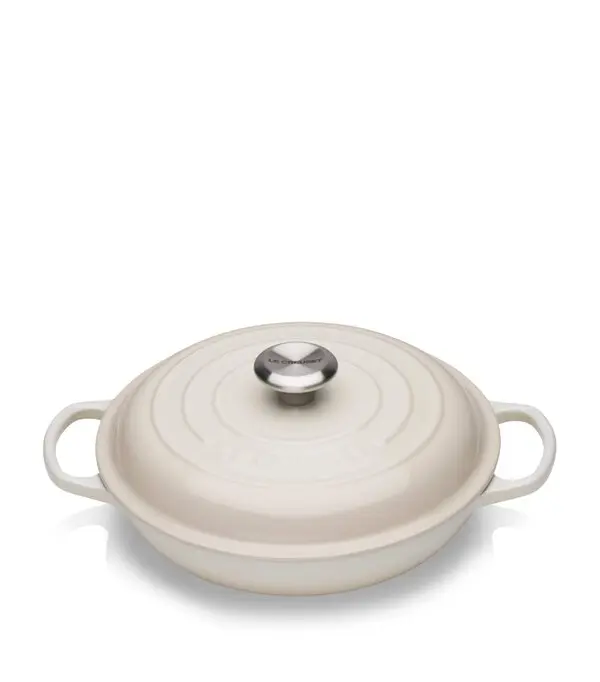 LE CREUSET Cast Iron Shallow Round Casserole Dish - Ivory