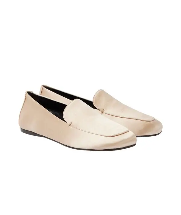 Khaite Monroe Satin Loafers - Beige
