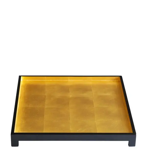 POSH TRADING COMPANY Square Gold Leaf The London Tray