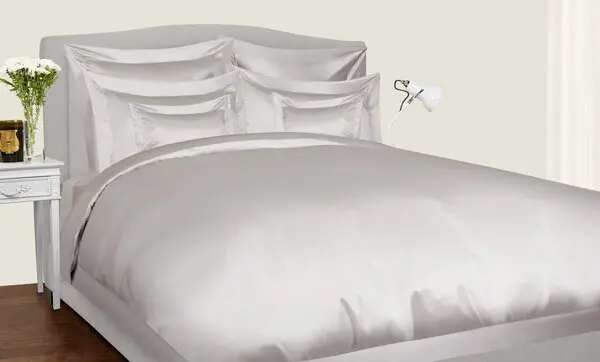 Gingerlily Silk Super King Fitted Sheet - Silver