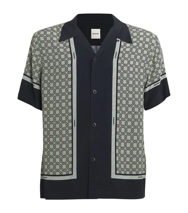 Sandro Satin Patterned Shirt - Blue