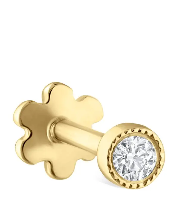MARIA TASH Scalloped Diamond Threaded Stud Earring