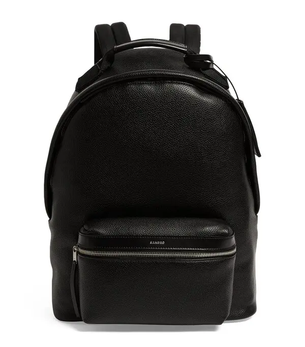 Sandro Leather-trim Backpack - Black