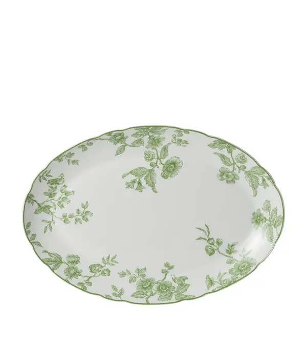 Bernardaud Porcelain Albertine Oval Platter - Green