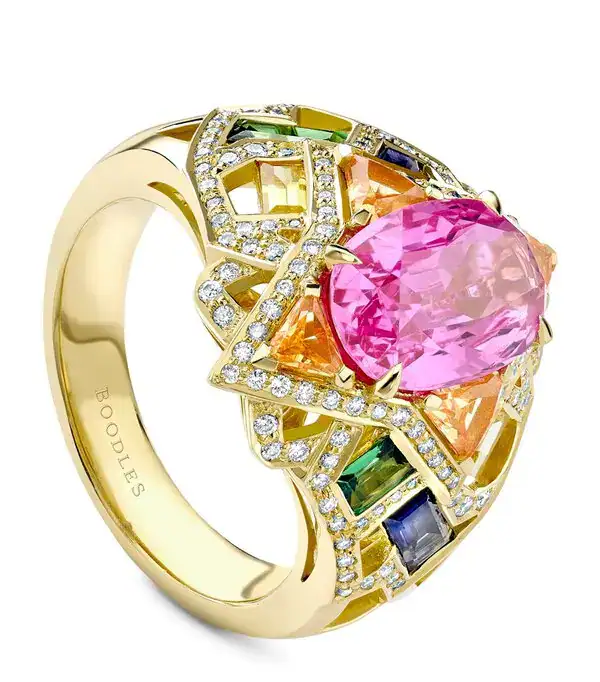 Boodles Yellow Diamond And Gemstone Barcelona Ring Gold