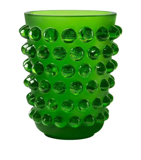 Lalique Crystal Mossi Vase - Green