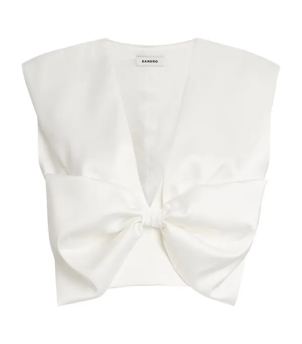 Sandro Passy Bow-embellished Top - Beige