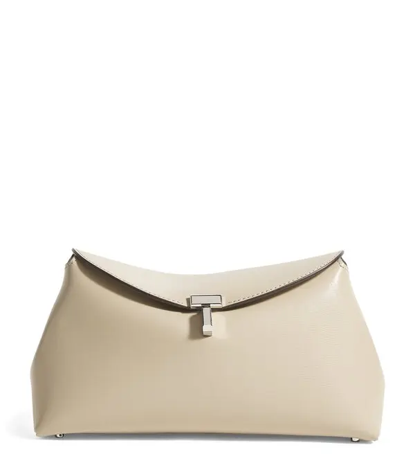 TOTÊME T-lock Leather Clutch - Beige
