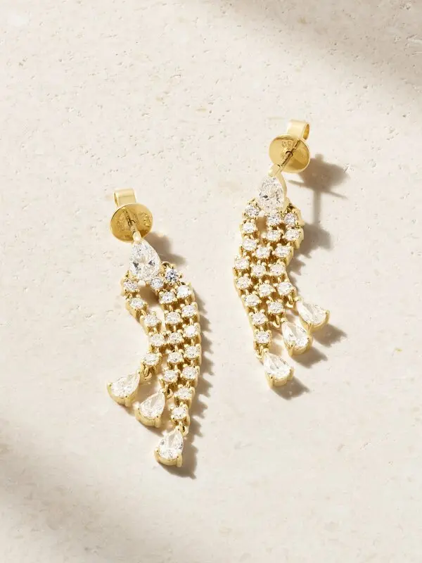 ANITA KO Fringe 18-karat Diamond Earrings