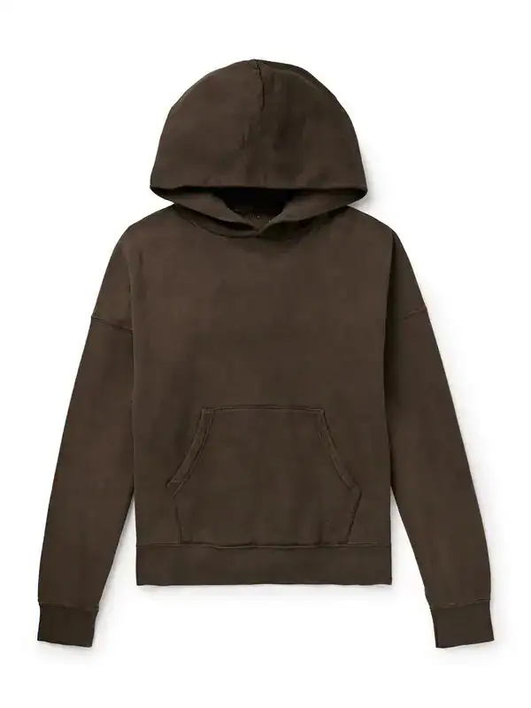 Visvim Amplus Garment-Dyed Cotton-Jersey Hoodie In Brown - 50% Off