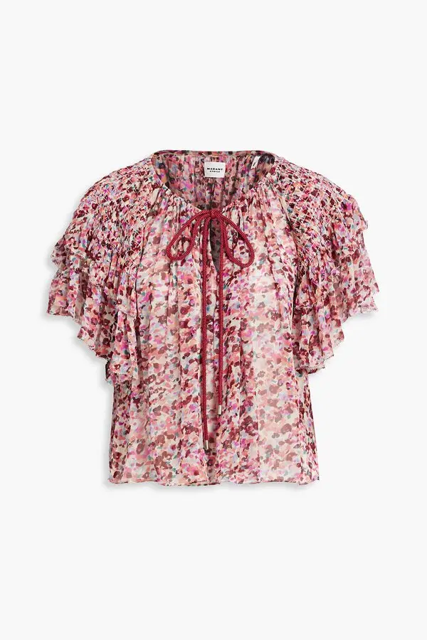 MARANT ETOILE Fapani Ruffled Printed Top - Multicolor