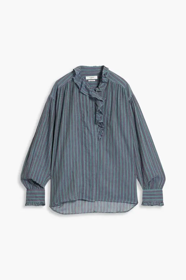 MARANT ETOILE Pamias Striped Blouse - Teal
