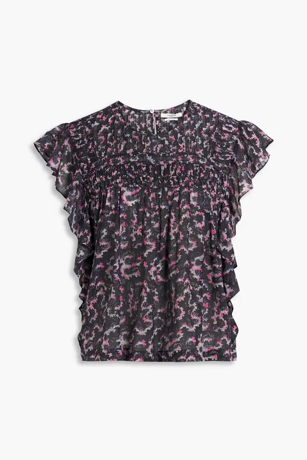 MARANT ETOILE Ilayona Ruffled Printed Top