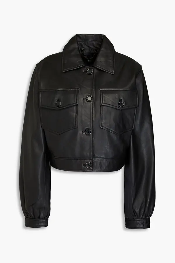 MUUBAA Cropped Leather Jacket