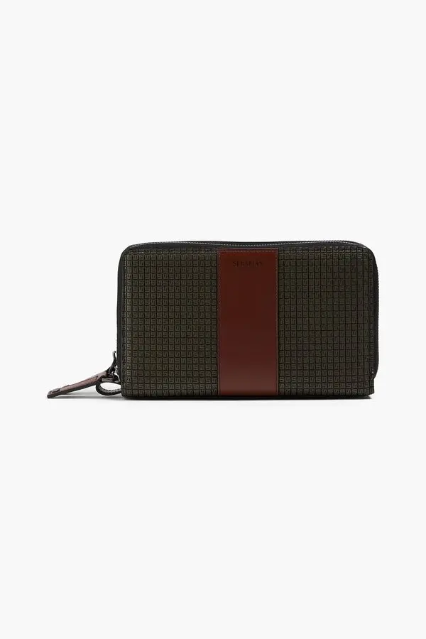 SERAPIAN Embossed Coatedcanvas Travel Wallet - Army Green