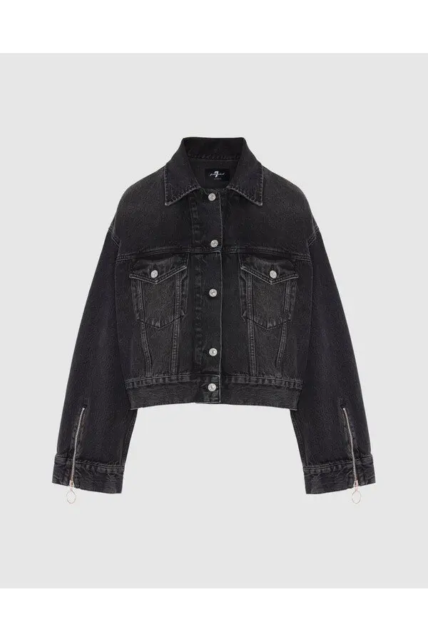 7 For All Mankind Cropped Trucker Jacket