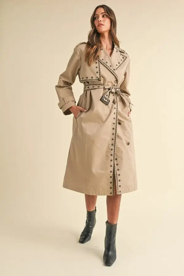 Jupe Nyc Mulberry Trench Coat In Floral 45% Off Editorialist