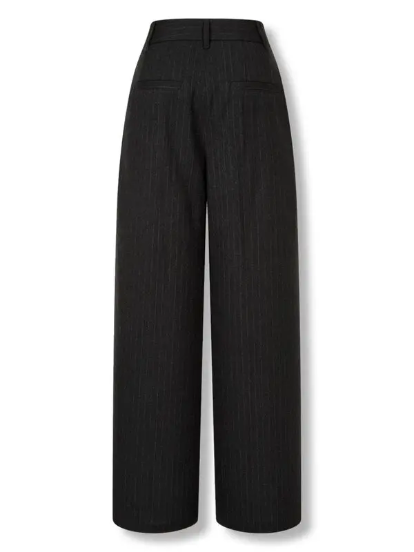 STUDIO TOMBOY Striped Wide-leg Trousers - Black