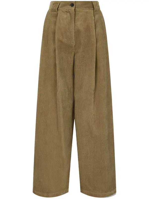 STUDIO TOMBOY Two-tuck Corduroy Trousers - Neutrals