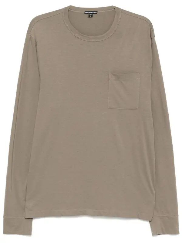 JAMES PERSE Long Sleeve Pocket T-shirt - Grey
