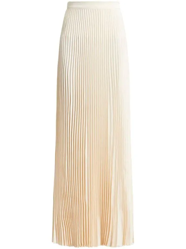 L'IDEE Gala Pleated Floor-length Skirt - Neutrals
