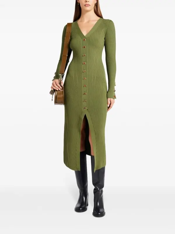 Aje Ondine Ribbed Knit Dress